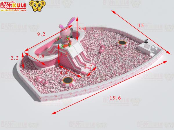 Quality Bathtub Inflatable Slides Pink And White for Big Balls Pool for sale
