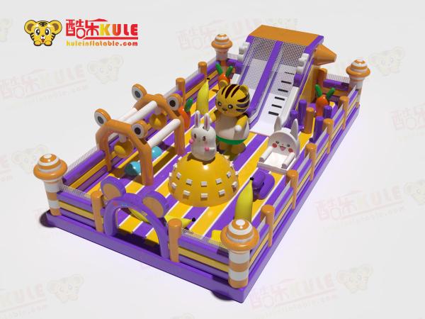 Quality Rabit Cat Bouncy Inflatable Castles With Swing Climbing Slides for sale