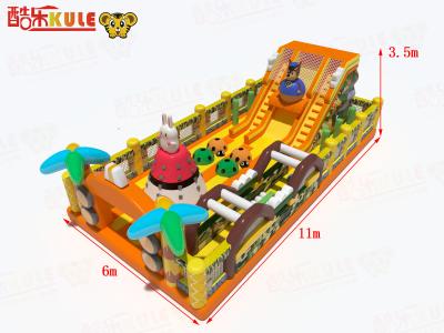 China Rabbit Cimbing Bouncy Inflatable Castles With Slides Obstacles for sale