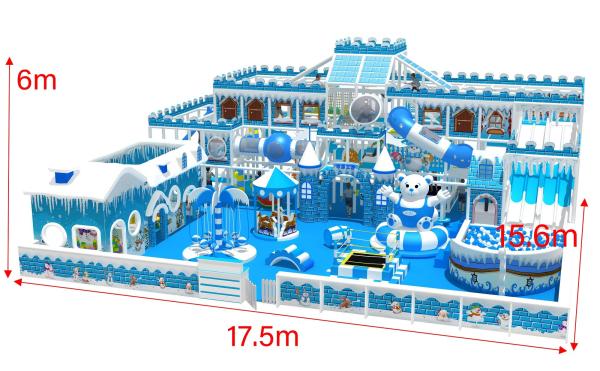 Équipement de terrain de jeux doux d'intérieur commercial avec bonhomme de neige d'hiver