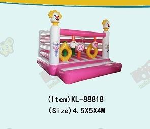 China Double Stitching Inflatable Round Circle Obstacles Course Bouncy Castle Logo Printing for sale
