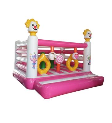 China Double Stitching Inflatable Round Circle Obstacles Course Bouncy Castle Logo Printing for sale