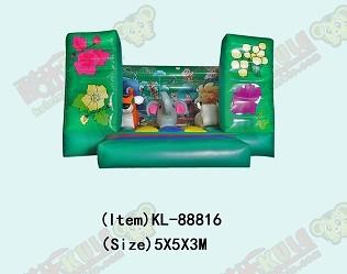 China Commercial Green Color Elephant Inflatable Bouncy Castle For Child for sale