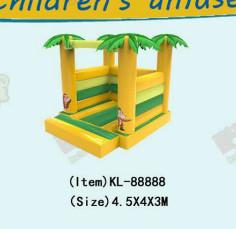 China Kinderen opblaasbaar springkasteel met aappatronen Te koop