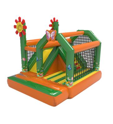 Cina Casa gonfiabile verde arancione con scivoli per bambini in vendita