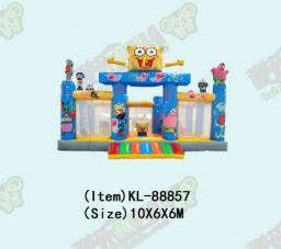 Cina Castelli gonfiabili a tema Bob la Spugna Blu E Giallo Colore in vendita