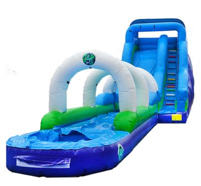 China Deslizamientos de agua inflables enormes al aire libre con piscina para alquiler en venta