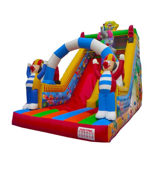 Quality Clown Inflatable Slide With Elephant Theme For Children Fun Park for sale