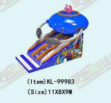 China Children Fun Park Inflatable Spaceship Slide For Rentals for sale