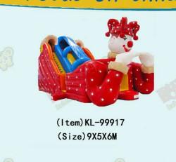 China Clown Red Color Children Fun Park Inflatable Slide For Rentals for sale
