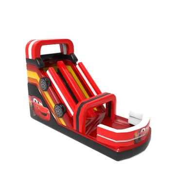 China Rode kleur Racing Car opblaasbare glibberige glijbaan te huur Te koop