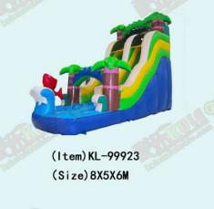 China Children Fun Park Inflatable Palm Tree And Ocean Fish Slide for sale