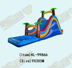 China Deslizador inflable vibrante y colorido para niños en venta