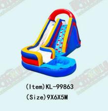 China Deslizador inflable vibrante y colorido para niños en venta