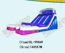 중국 활기차고 다채로운 어린이용 부풀이 슬라이드 흥미 진진한 슬라이딩 경험 판매용