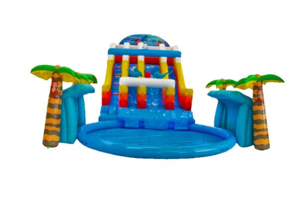 Quality Aldult  Outdoor Rental Inflatable Large Water Slides With Bouncy for sale