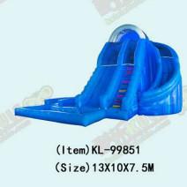 Quality Blue Inflatatble With Sliding And Pool summer feeling for sale