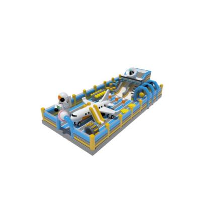 China Children Fun Park Inflatable Air Plane With Slide For Rentals for sale