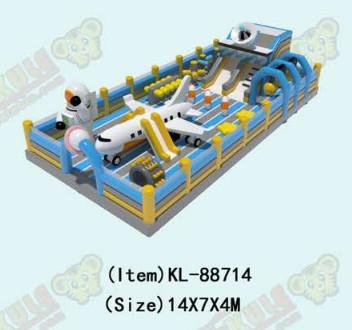 China Children Fun Park Inflatable Air Plane With Slide For Rentals for sale