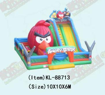 Cina Parco giochi per bambini Inflatabile Angry Bird Animals Slide Per noleggio in vendita