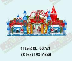 China Christmas Theme Colorful Children Park Inflatable Slide Bouncy for sale