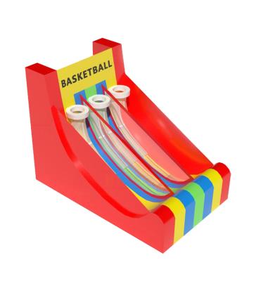 Mini gonfiabile colorato vibrante tre - Hoop giocattolo di tiro di basket