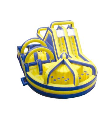 Китай Желто-синяя надувная горка: Веселое оборудование для игровой площадки продается