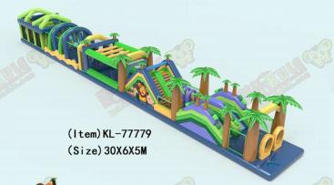 China Aventura na Selva com Curso de Obstáculos Inflável Tropical Multicolorido à venda