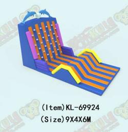 China Cheerful Inflatable Climbing Slide Decorated with Dolphin Figures on Top for sale