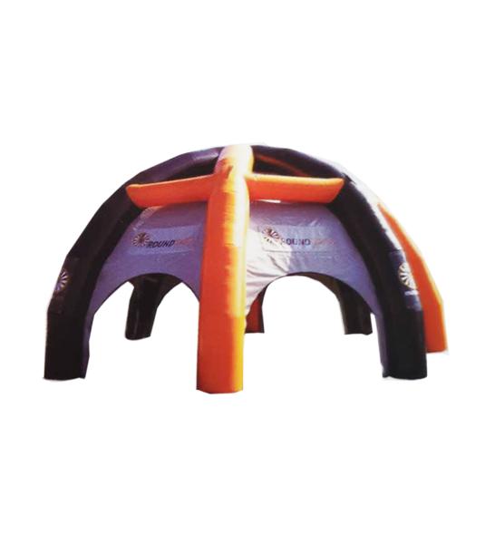 Quality Inflatable Dome Tent in Black and Orange with Customized Branding for Commercial for sale