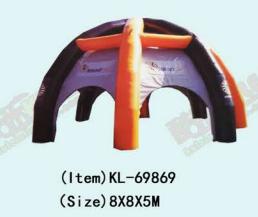 Quality Inflatable Dome Tent in Black and Orange with Customized Branding for Commercial for sale