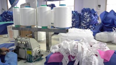 China S&J Hospital Uniforms blue SMS disposable non woven Isolation gown for sale