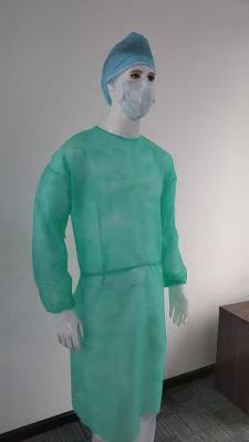 China STOCK blue yellow pp non woven 35-45gsm pp+pe knitted cuff ppe disposable safety isolation gowns AAMI level 1 2 3 4 for sale