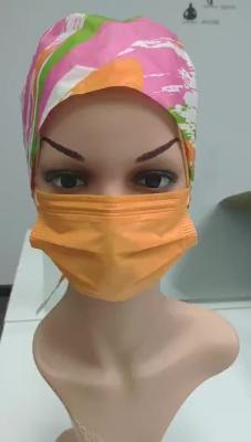 China S&J Digital printing disposable spunlace non woven color 4 ply surgeon face mask for sale