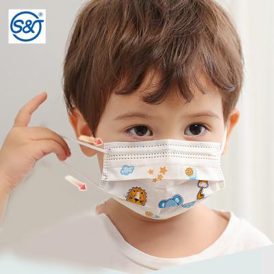 China Disposable 3-ply Kids Face Mask Medical Surgical Clinic Office Dental Food Daily Use Cute Cartoon Patterns for sale