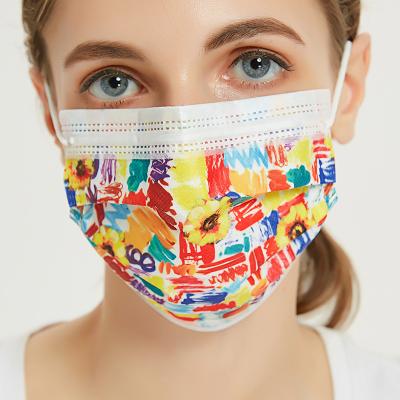 China Printed vivid colors disposable face mask high quality disposable face mask for sale