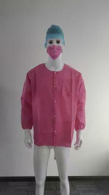 China Disposable Classic SMS Lab Jacket with Knit Collar and Knit Cuffs for sale