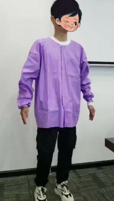 China S&J Purple High Quality SMS Lab Jacket 3-layer SMS Washable Lab Jacket for sale