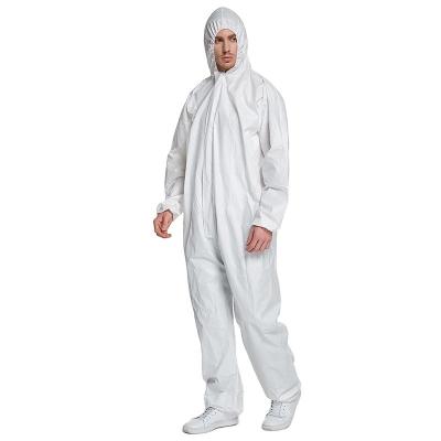 China Micro-porous film coverall non woven clothing hooded disposable coverall for sale