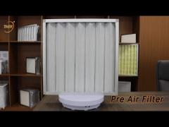 Flat Panel Pre Air Filter Synthetic Fiber 5um Large Flow Pleated