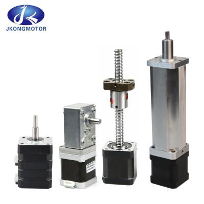 Cina Fabbrica cinese Jkongmotor Nema8 11 14 16 17 23 24 34 Motore passo-passo lineare con vite a piombo per stampante 3D Motore passo-passo lineare in vendita