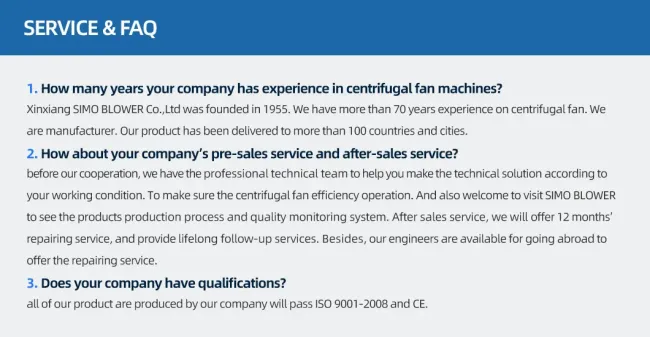 Frequently asked questions about industrial fans