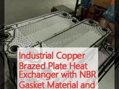 Scambiatore di calore di piastre brasate di rame industriale con materiale di guarnizione NBR e area di trasferimento di calore di 10-1000m2