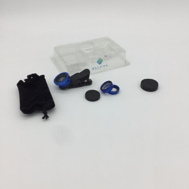 Universal clip on phone 3in1 lenses for Moblie Smart Phones 3 in 1 FishEye Wide Angle Macro Lens For iPhone For XIAO MI