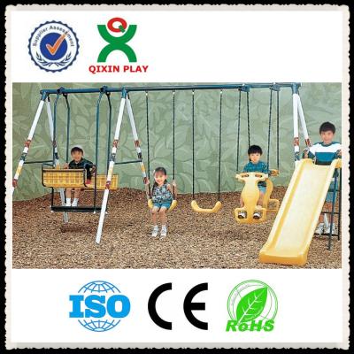 China Kids Swing and Slide Set / Outdoor Swing and Slide for Children QX-100G for sale