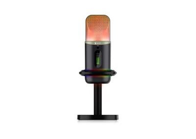 China 7 Colors RGB Gradient USB Condenser Microphone With Sound Card Streaming Microphone for sale