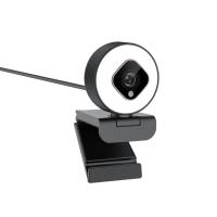 Quality 1080p USB Webcam With Ring Light Dual Mic Auto Focus PC Desktop Camera for sale