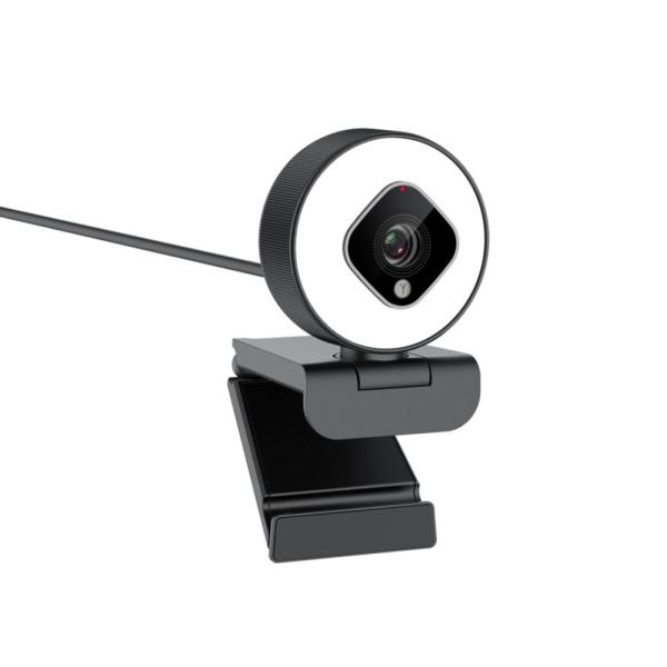 Quality 1080p USB Webcam With Ring Light Dual Mic Auto Focus PC Desktop Camera for sale