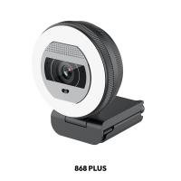Quality Autofocus 30fps 2K Webcam USB Web Camera With Touch Ring Light for sale