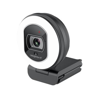 China DC5V USB 2K Webcam 30fps Autofocus 1080p Webcam With Touch Ring Light for sale